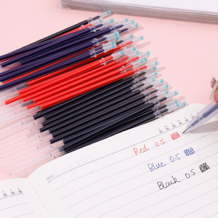 20PCS 0.5MM Gel Pen Refill Black Red Blue Ink Refill School Stationery ...