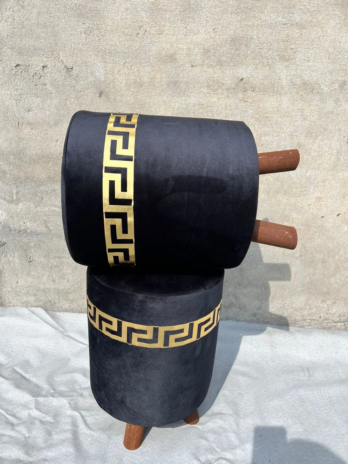 Ottoman Stool Stool For Living Room Metallic Side Table Stool Ottoman ...