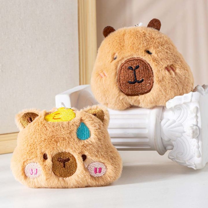 Cute Squinting Capybara Plush Keychain Beeping Blinking Capybara Key ...