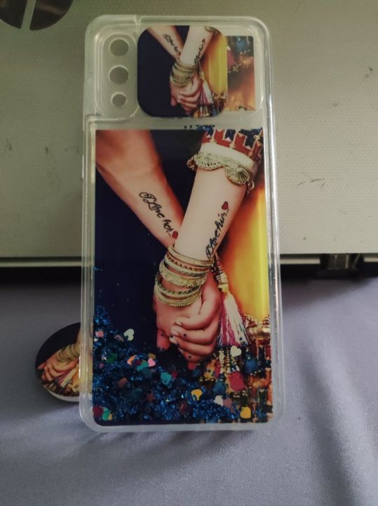 For SAMSUNG A02 back cover for girls fancy glitter moving cover for ...