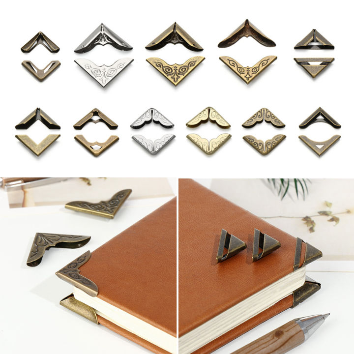 4Pcs Crafts Menus Cover Decoration Metal Corners Photo Albums Book ...