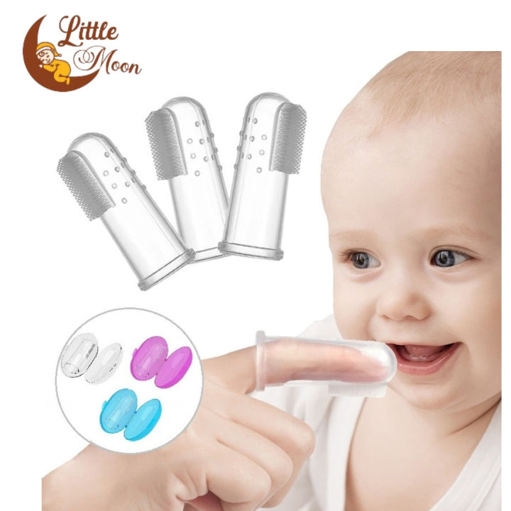 Baby Finger Toothbrush Children Teeth Clear Massage Soft Silicone ...