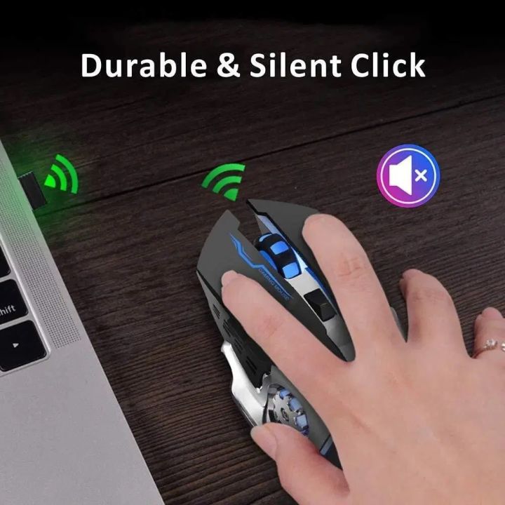 T2 Silent Wireless Gaming Mouse | Rechargeable USB-C Port | Daraz.pk