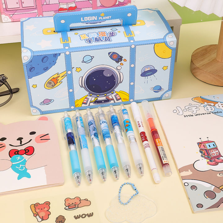 Portable Primary School Cartoon Stationery Set Student Stationery Gift ...