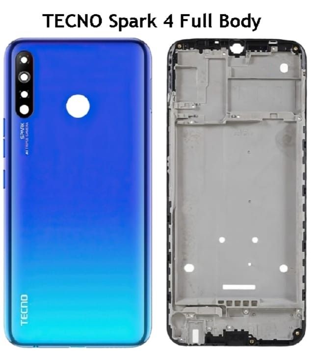 Tecno Spark 4 Complete Back Body Back Battery Door Housing Case Back ...