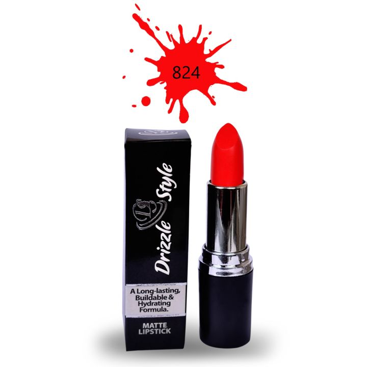 Drizzle Style Matte Lipstick Premium Quality Waterproof red shade no ...
