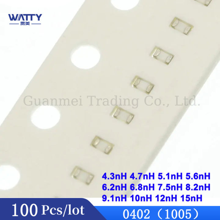 100Pcs/Lot 0402 SMD Chip laminated high frequency inductor 1005 4.3nH 4.7nH 5.1nH 5.6nH 6.2nH 6 ...