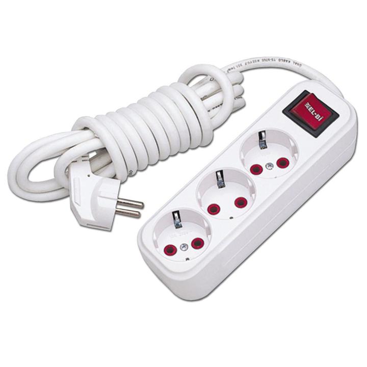 ELBi 3 Earthed Schuko Sockets Extension board with Switch. Made in ...