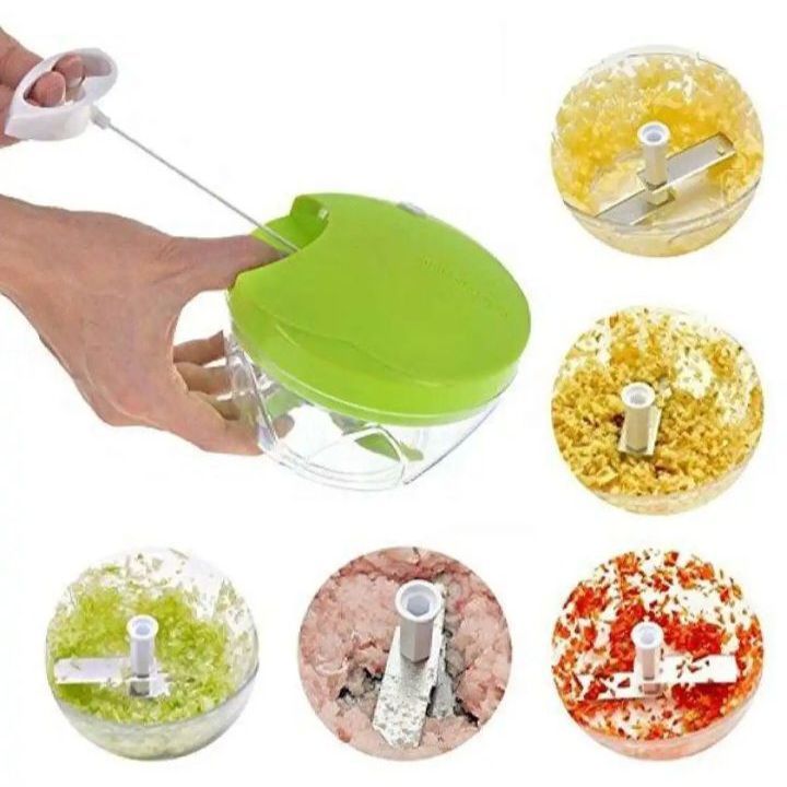 Mini Speedy Chopper Manual Hand Pull Vegetable & Meat Mini Turbo Cutter ...