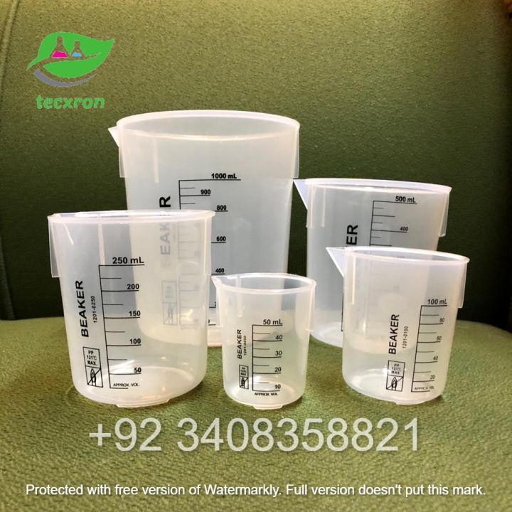 Premium Plastic Beaker Set, Polypropylene, Graduations Mark, 30 mL, 50 ...