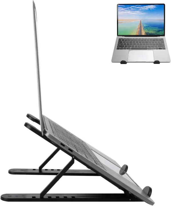 Laptop Holder, Portable Height Desktop Laptop Stand, Black for Laptop ...