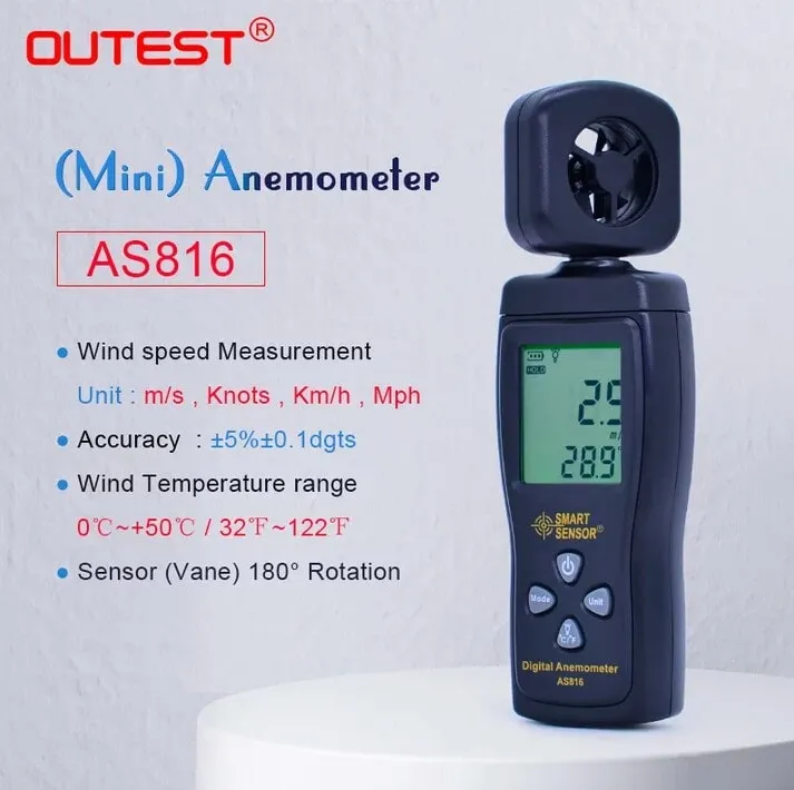 Anemometer Wind Air Speed Gauge Digital Thermometer Meter Wind meter ...