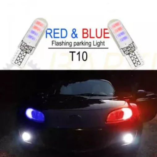 T10 Car Parking LED Light Red and Blue police Flasher - 2 PCs | Daraz.pk