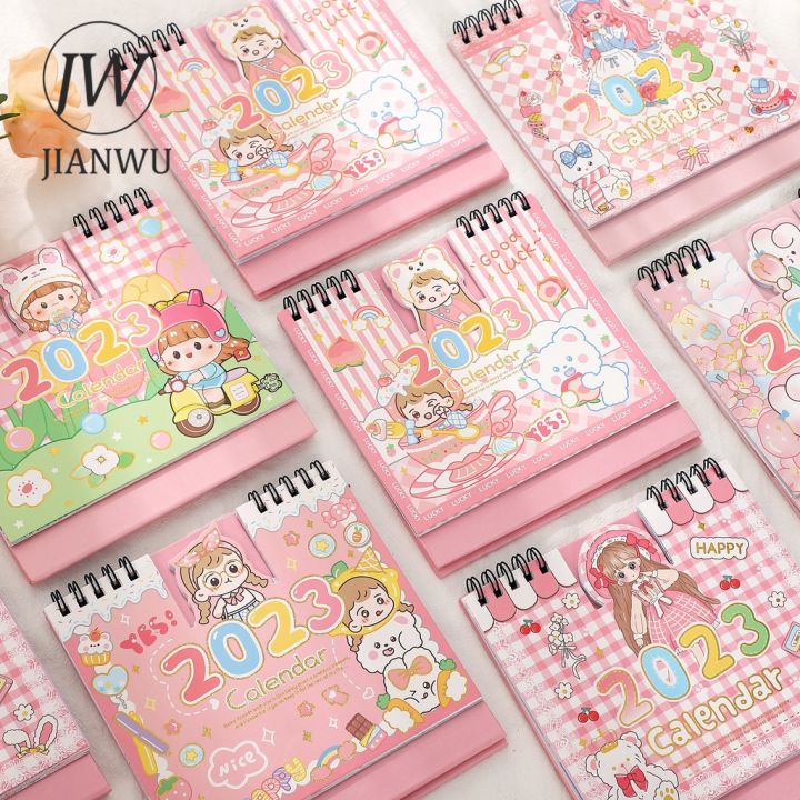 JIANWU 17 Sheets 2022 2023 Cute Girl Desk Calendar Student Planning ...