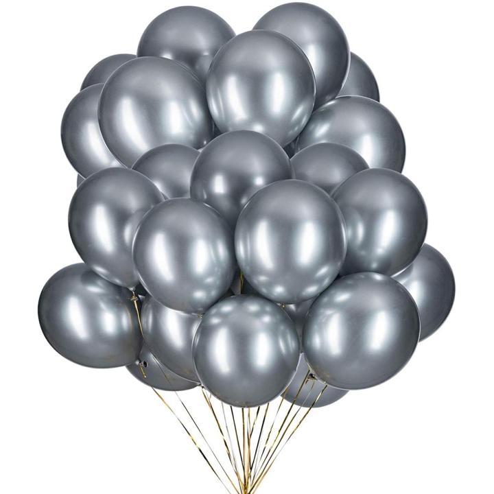 Latex Metallic Silver Color Balloons (Pack of 100) | Daraz.pk