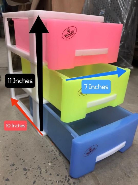 Multipurpose Colourful Drawers (3 Steps) Size: 7*10*11 inches | Daraz.pk