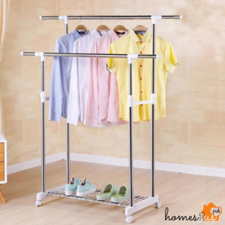 Portable & Adjustable Cloth Hanger for Floor Type Clothes Hanging ...