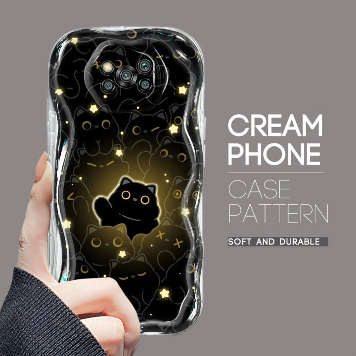 BILI for Xiaomi Poco X3 Pro Poco X3 NFC Back Cover Black Cat Stars ...