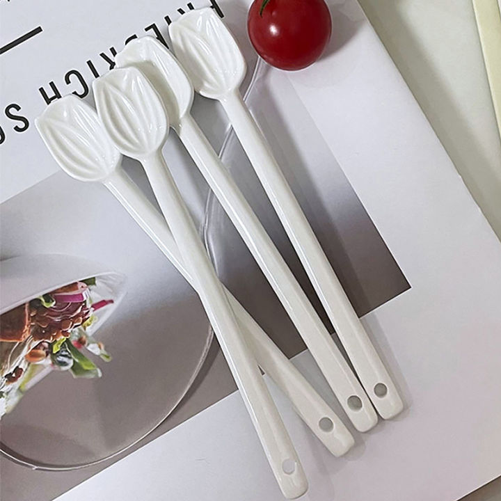 Kitchen accessories 1PC Tulip Ceramic Coffee Spoon Long Handle Ice ...
