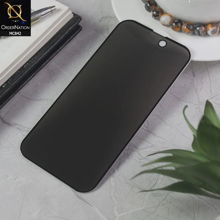 IPhone_ 15 Pro Screen Protector - Black - Privacy Tempered Screen ...