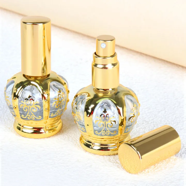 Electroplated Perfume Bottle 15ml Sample Glass Bottle Mini Crown Spray ...