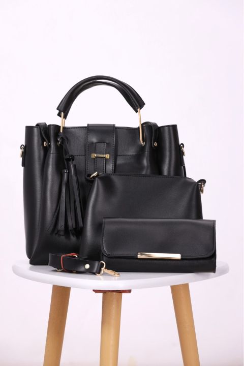 Versatile Collection of 3Pcs Stylish Ladies Handbags With Long Shoulders & Stylish Designs ...