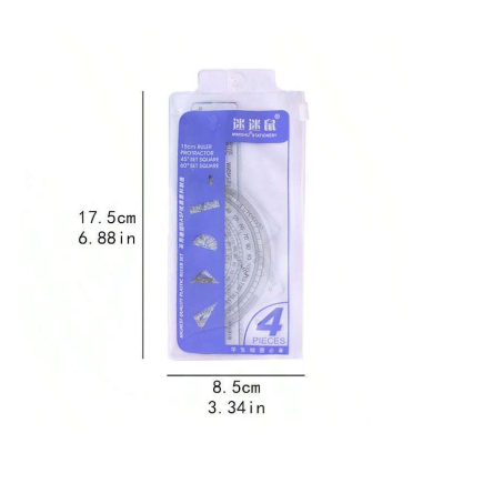 4 Pieces Math Geometry Tool, Math Geometry Tool | Math Set School Study ...