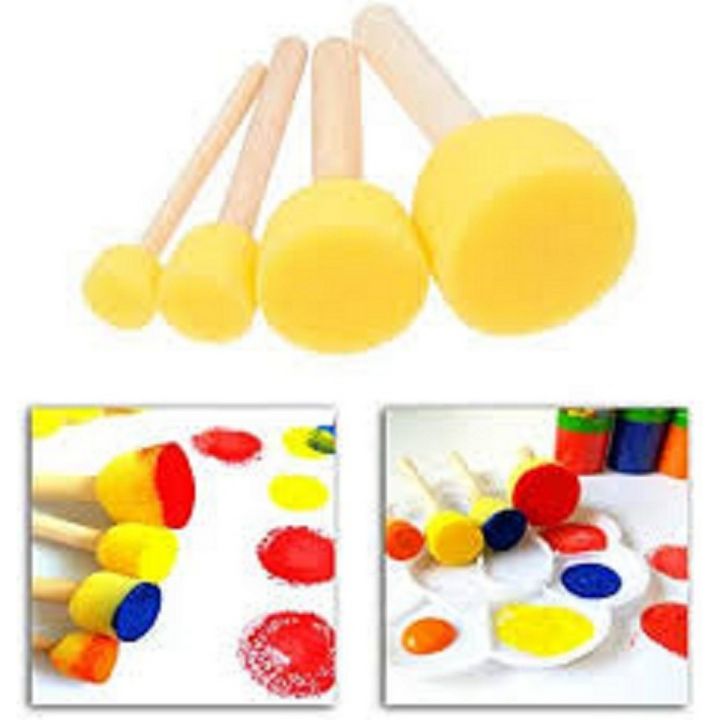 Round Sponges Brush Set of 5- Painting Tools - For DIY Arts, Crafts ...