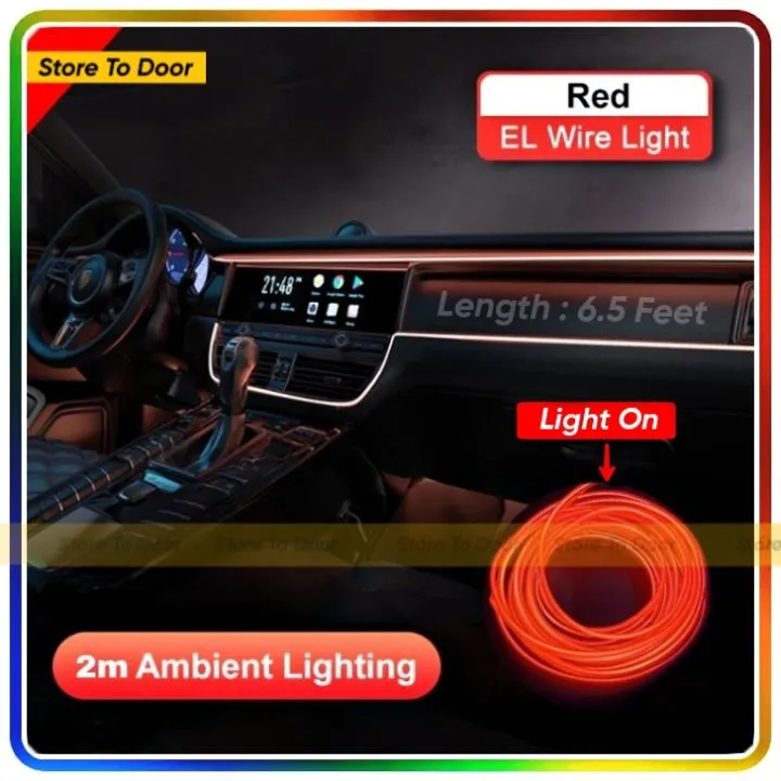 Car Dashboard Neon Light EL Wire 2 meter | Daraz.pk