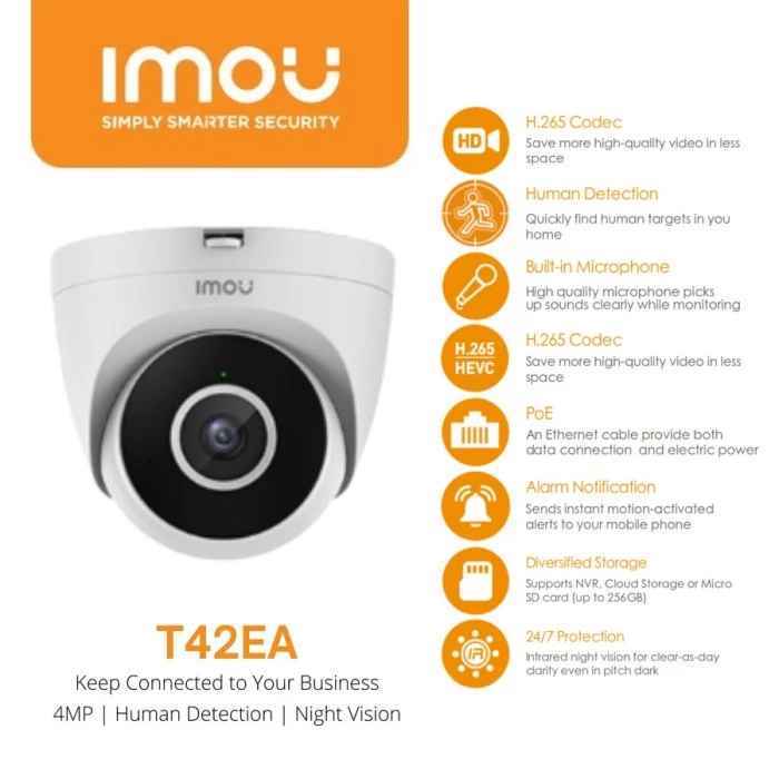 Dahua Imou Turret SE 4MP HD H.265 Camera Human Detection Built-in Mic Alarm Notification ONVIF ...