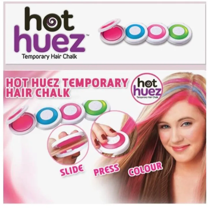Pack of 4 - Temporary Hair Chalk Colours Safe For All Hair Types and ...