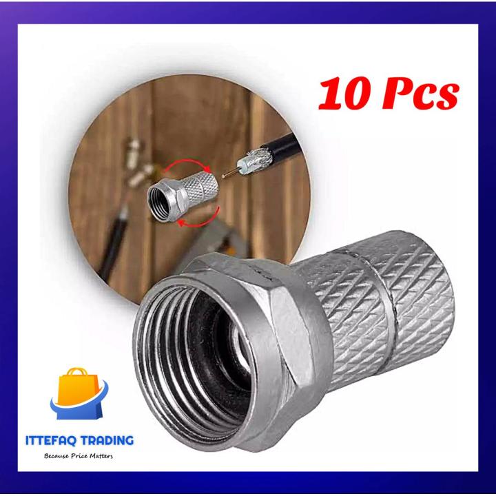 10Pcs RG6 Coaxial Cable Connector Plug High Quality RG6 Satellite TV ...
