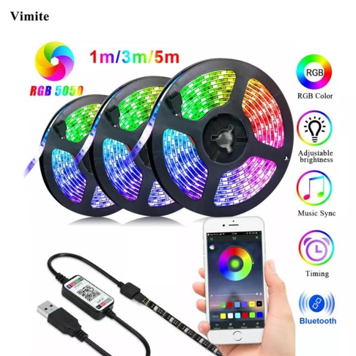 Vimite LED Color Light Strip With Control RGB Lights 2M/3M/5M ...