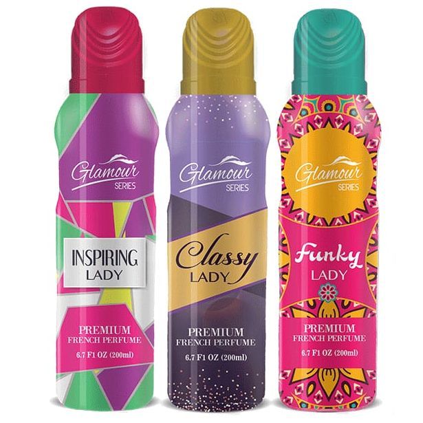 Pack of 3 Glamour Series Body Spray | Daraz.pk
