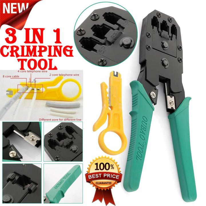 Crimping Tool for 4P/6P/8P, RJ-11/RJ-12/RJ-45 Network and Telephone ...