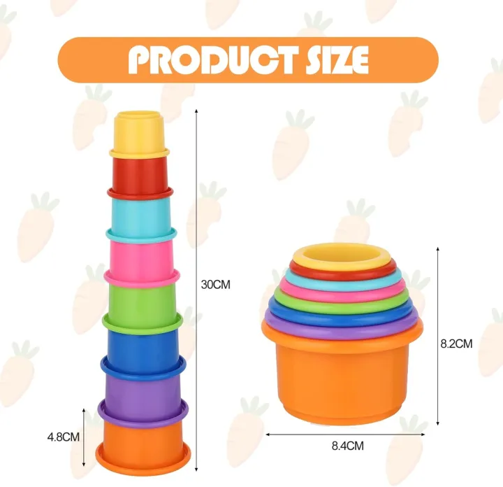 Stacking cups game-8 PCS Stacking Cups for kids, Educational and ...