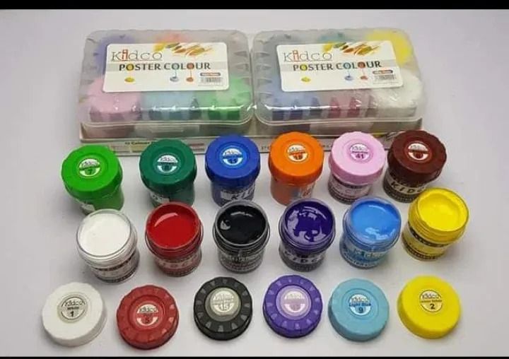 KIDCO Poster Colours JPC-12 12 Colours in Cardboard Box with free Brush ...
