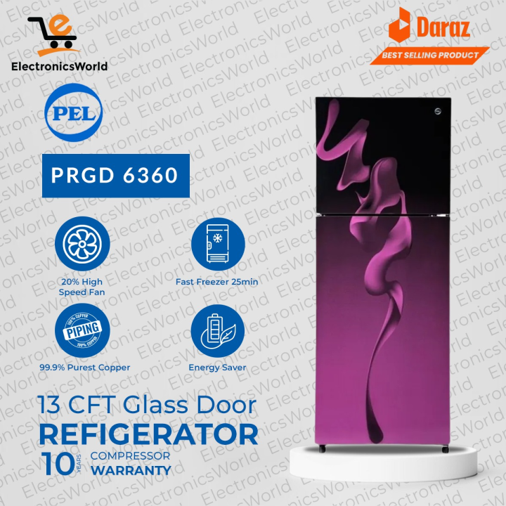 PEL Refrigerator Glass Door| Model PRGD 6360 | Capacity 13 Cubic Feet ...