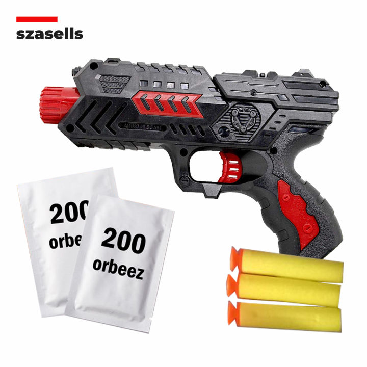 Double Action Toy Gun Reloadable Nerf Foam Sponge Soft Bullets Orbeez 2 ...