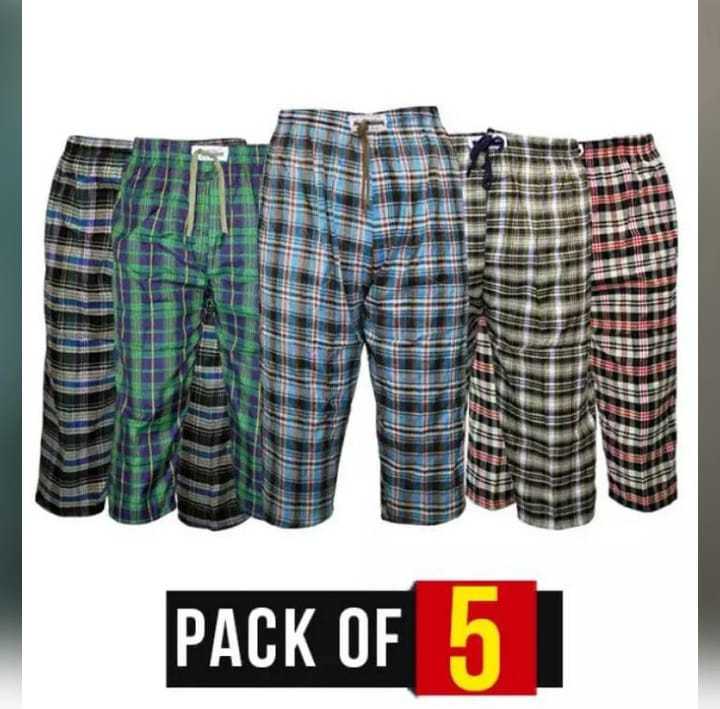 Pack of 5 - Summer Cotton Quarter Shorts For Men - With Two Side ...