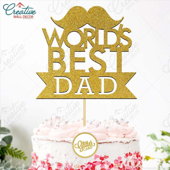 Best Dad Cake Topper for Cake Decoration, Fathers Day Birthday Toppers ...