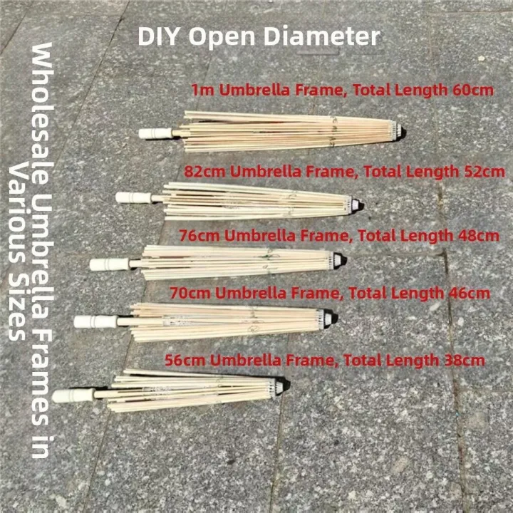 New Chinese Vintage Craft Umbrella Ribs 56/70/76/82cm Wood DIY Creation ...