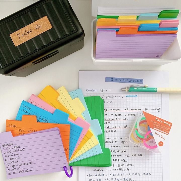 200 Sheets Creative DIY Index Cards Horizontal Line Binder Learning ...