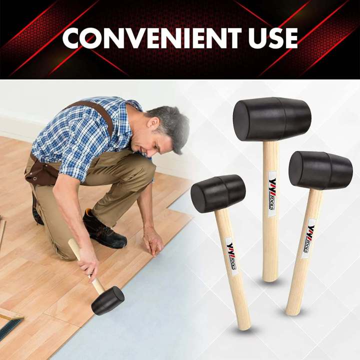 Rubber Mallet Tile Setter Wood Handle Rubber Hammer | Daraz.pk