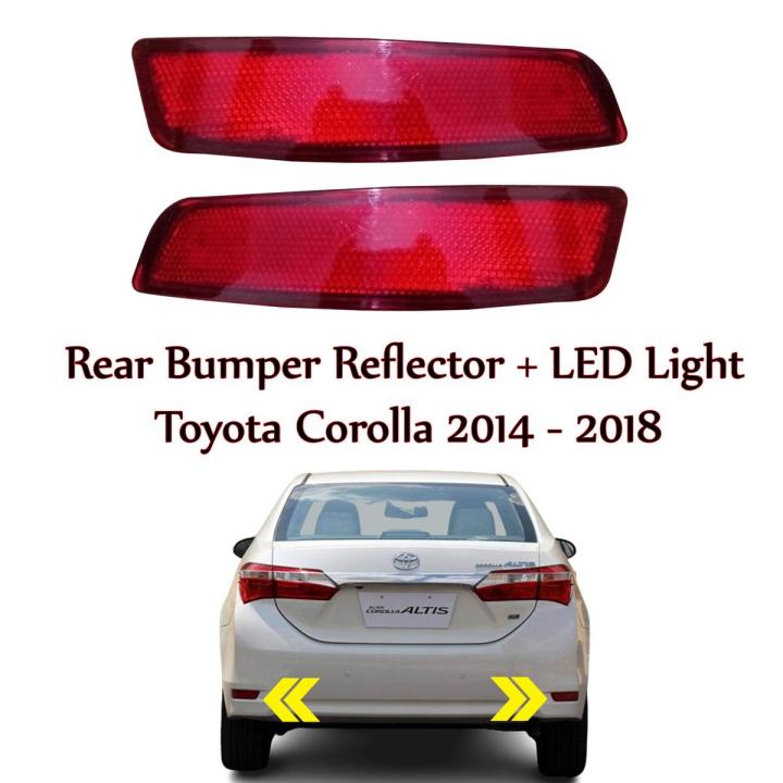 Toyota Corolla 2014-2018 Rear Bumper Reflector + LED Light - Back ...