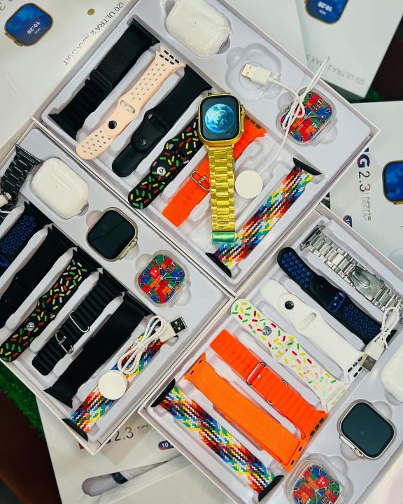 I20 Ultra 2 Max Suit Upgraded Version Ultra 49MM Big Display Smart Watch + 7 Straps + Airpods ...