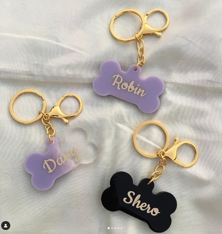 Dog / Cat tag- big pet animal collar tag- with custom name- size 2x1 ...