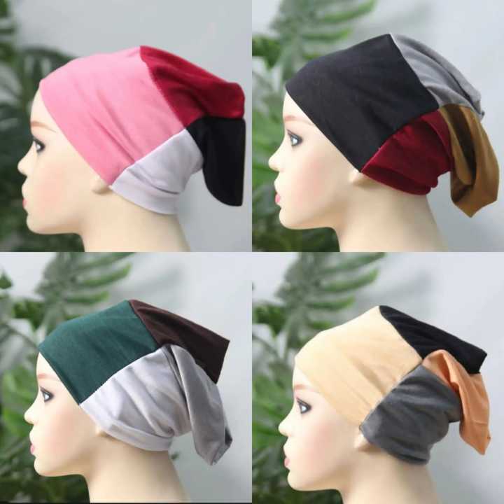 4 in 1 ( 1 pcs ) Plain Head Scarf Inner Hijab Cap For Girls Muslim ...