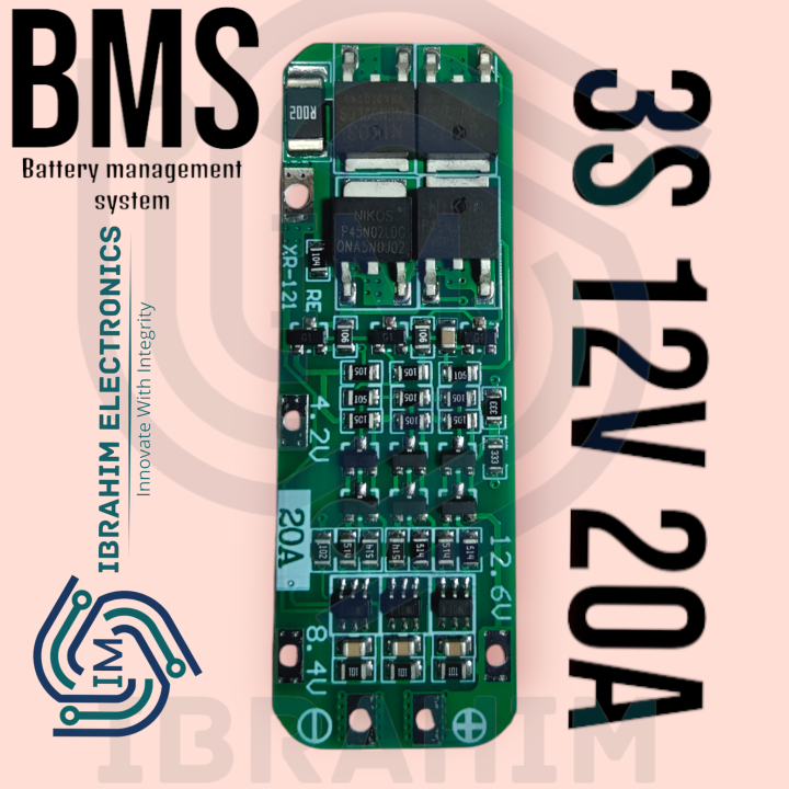 BMS 3S 12V 20A Lithium Battery 18650 PCB Charger Protection Board ...