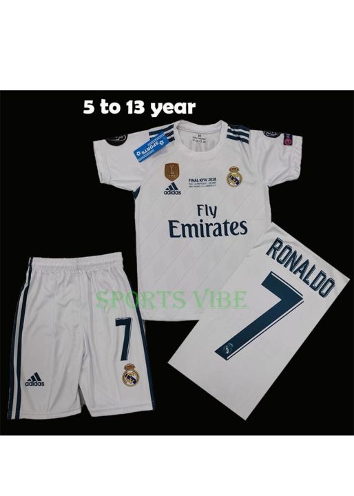 Ronaldo real Madrid football kit for kid white | Daraz.pk